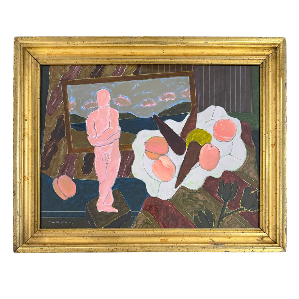 1982 Figurative Oil Painting in 19th C Gilt Frame – Gillian Bryce Gallery
